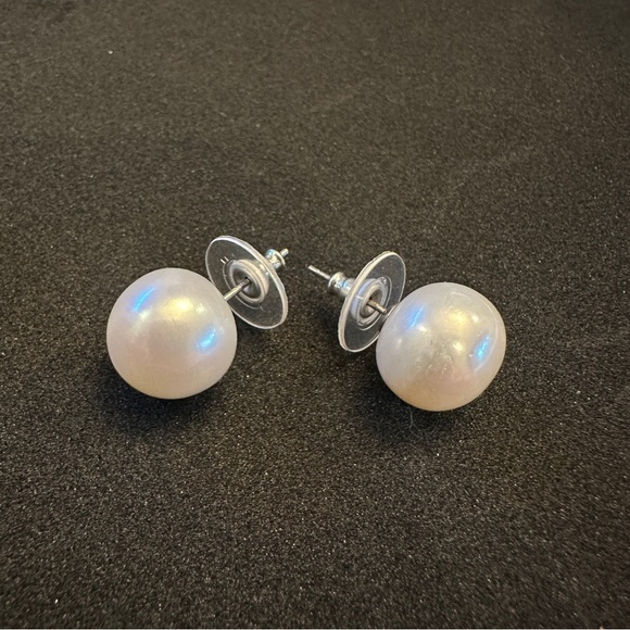 Handmade | Jewelry | Freshwater White 213mm Pearl Earrings Silver Stud ...